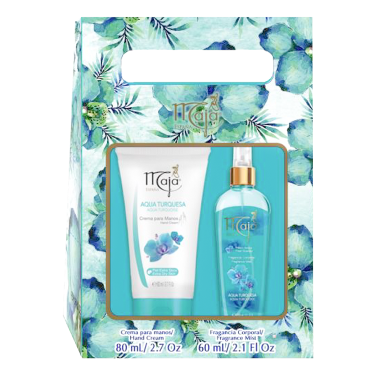 MAJA Aqua Turquesa Splash 60ML + Crema de Manos 80ML - Esfera Naranja